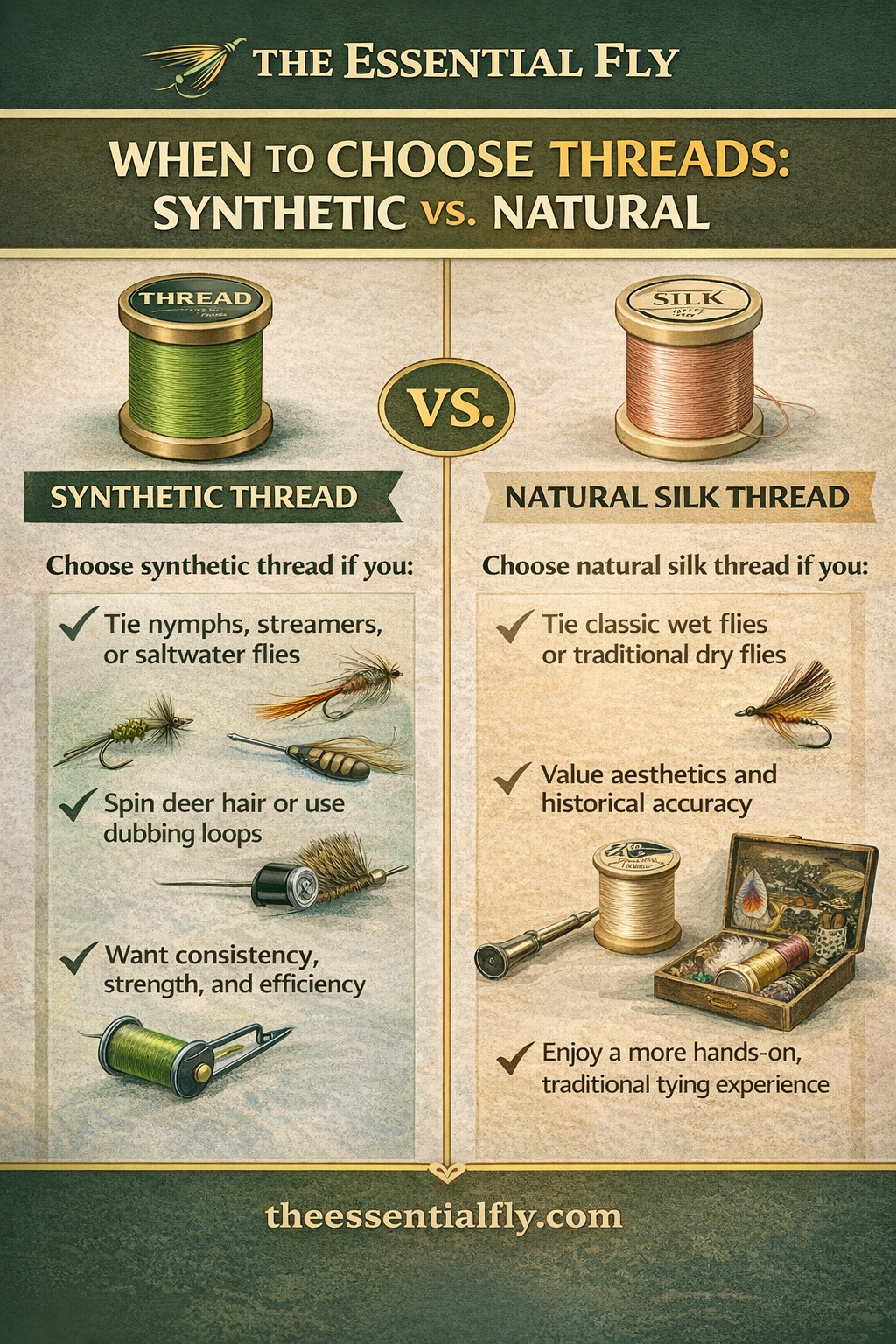 Synthetic vs. Natural Fly Tying Threads: A Complete Comparison