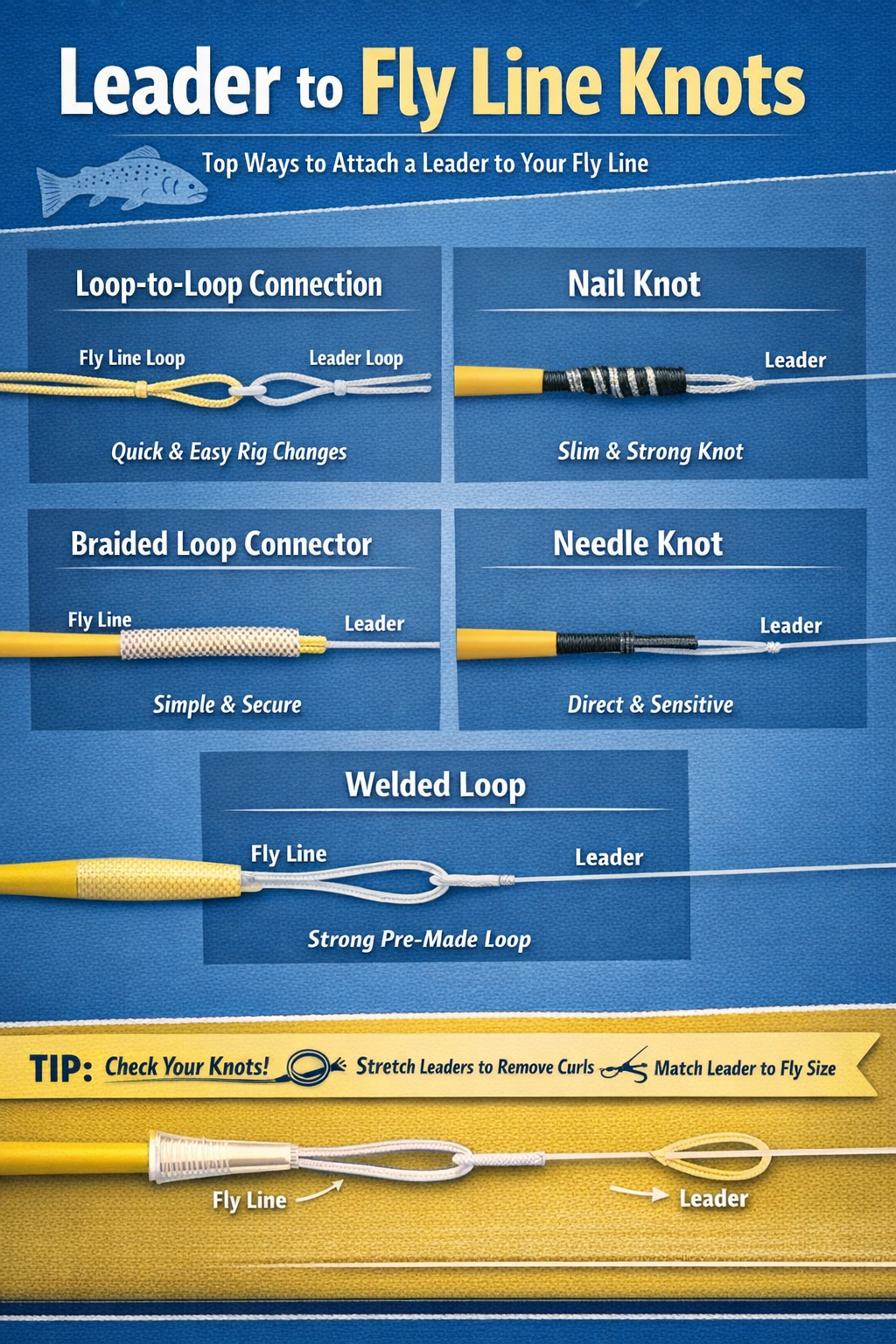 How to Tie Fly Leader to Fly Line Properly