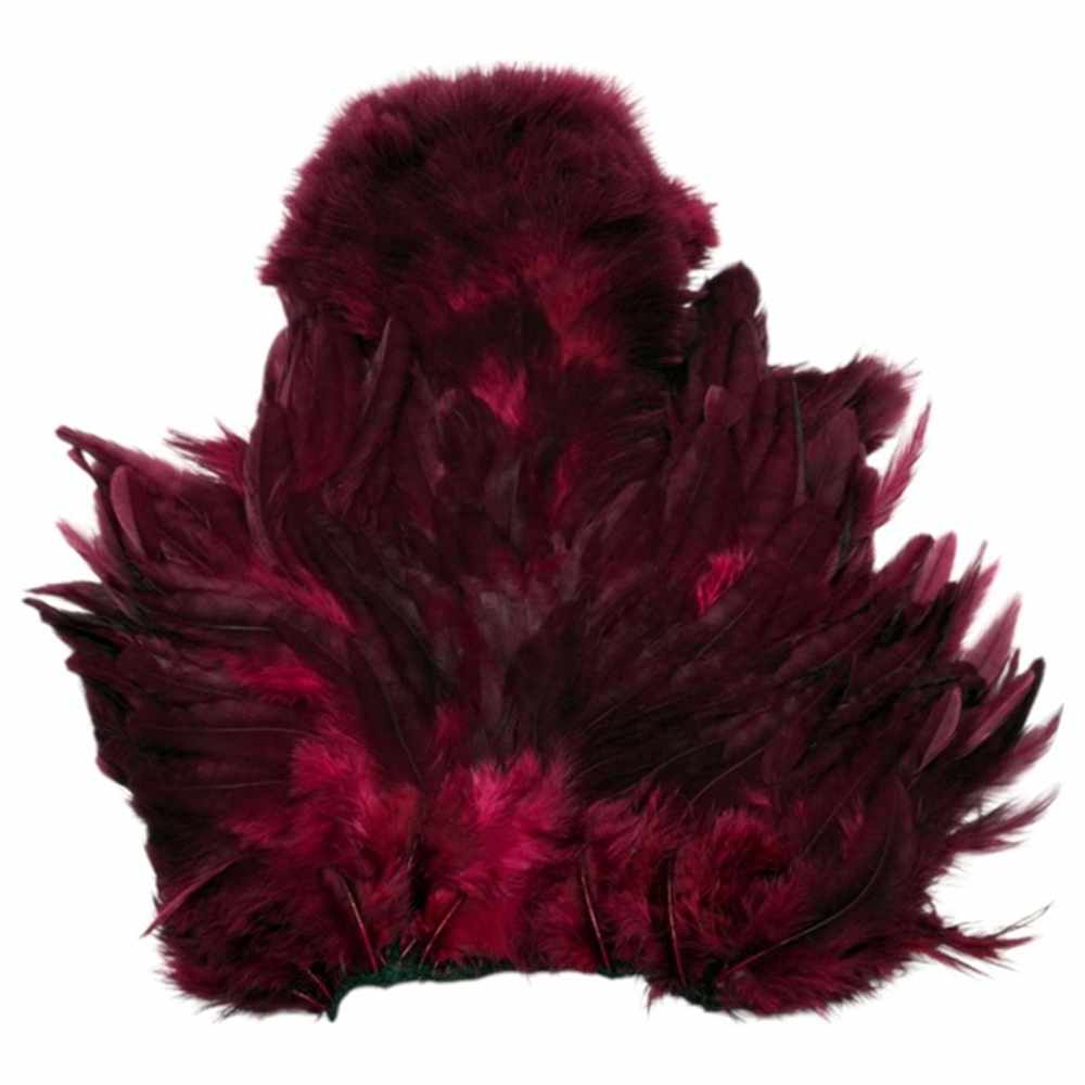 Whiting Rooster Soft-Hackle/Chickabou White dyed Claret for Fly Tying