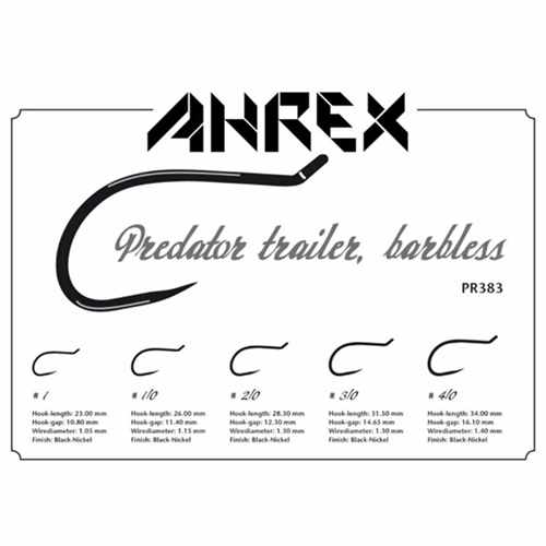 Ahrex Pr383 Trailer Hook, Barbless Pr #2/0 Fly Tying Hooks