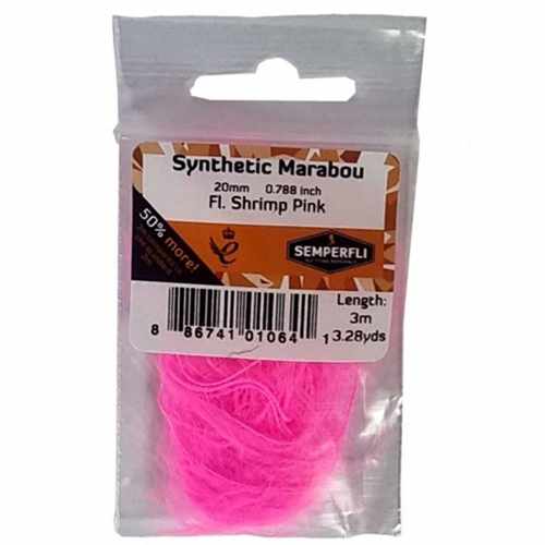 Synthetic Marabou 20mm Fl Shrimp Pink for Fly Tying