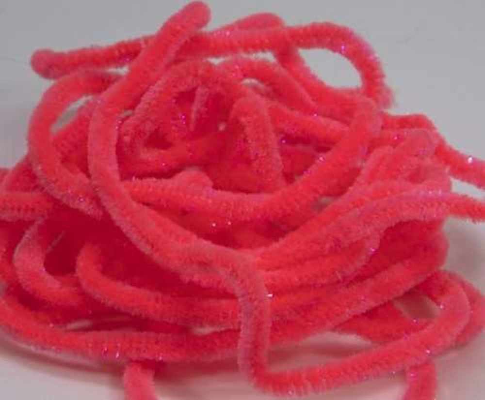 Sparkle Worm Chenille Fl Pink for Fly Tying from The Essential Fly