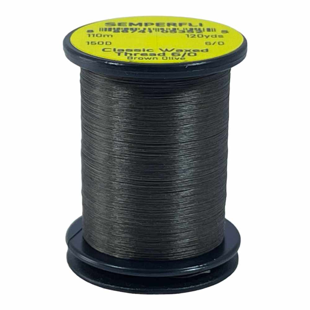Classic Waxed Thread 6/0 110m (120 Yards) Brown Olive for Fly Tying