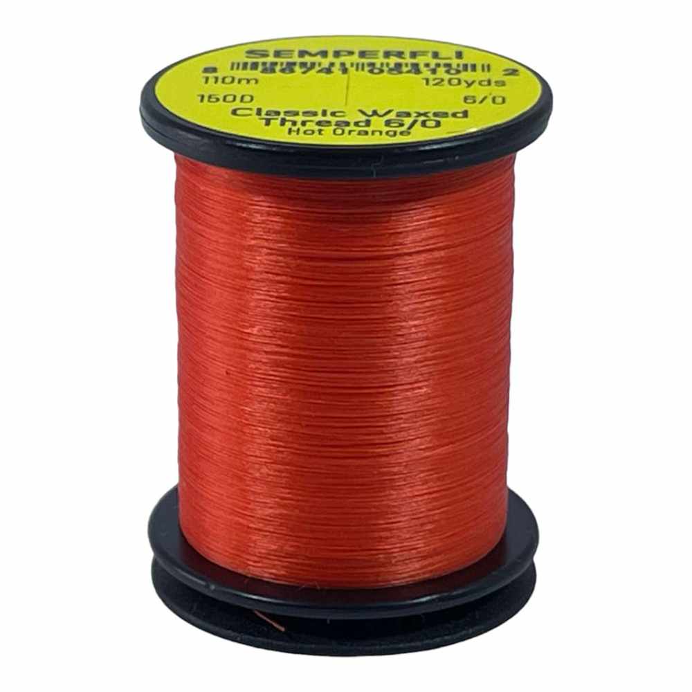Classic Waxed Thread 6/0 110m (120 Yards) Hot Orange for Fly Tying