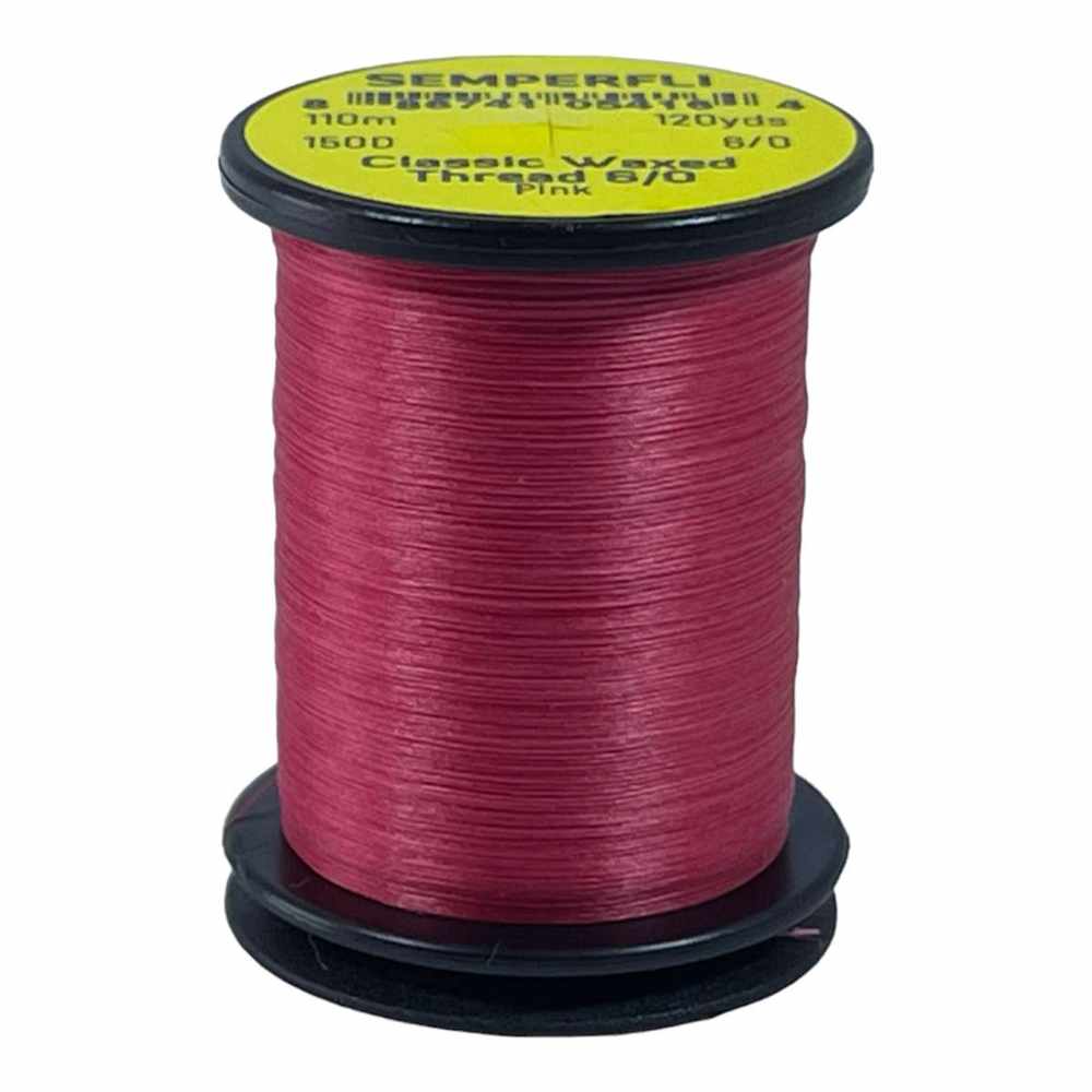 Classic Waxed Thread 6/0 110m (120 Yards) Pink for Fly Tying