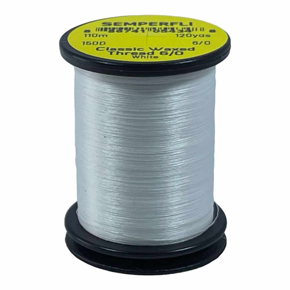 Classic Waxed Thread 6/0 110m (120 Yards) White for Fly Tying
