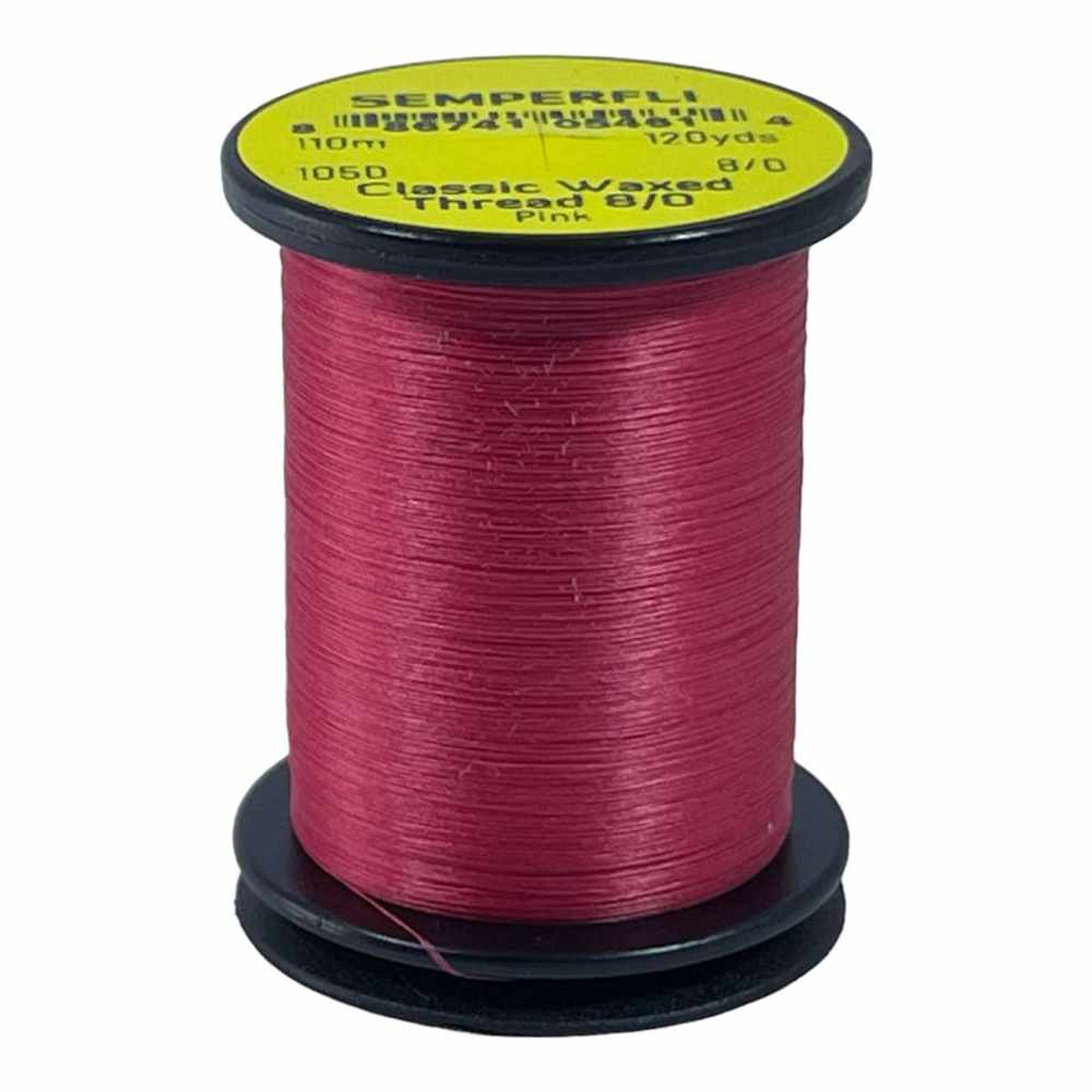 Classic Waxed Thread 8/0 110m (120 Yards) Pink for Fly Tying