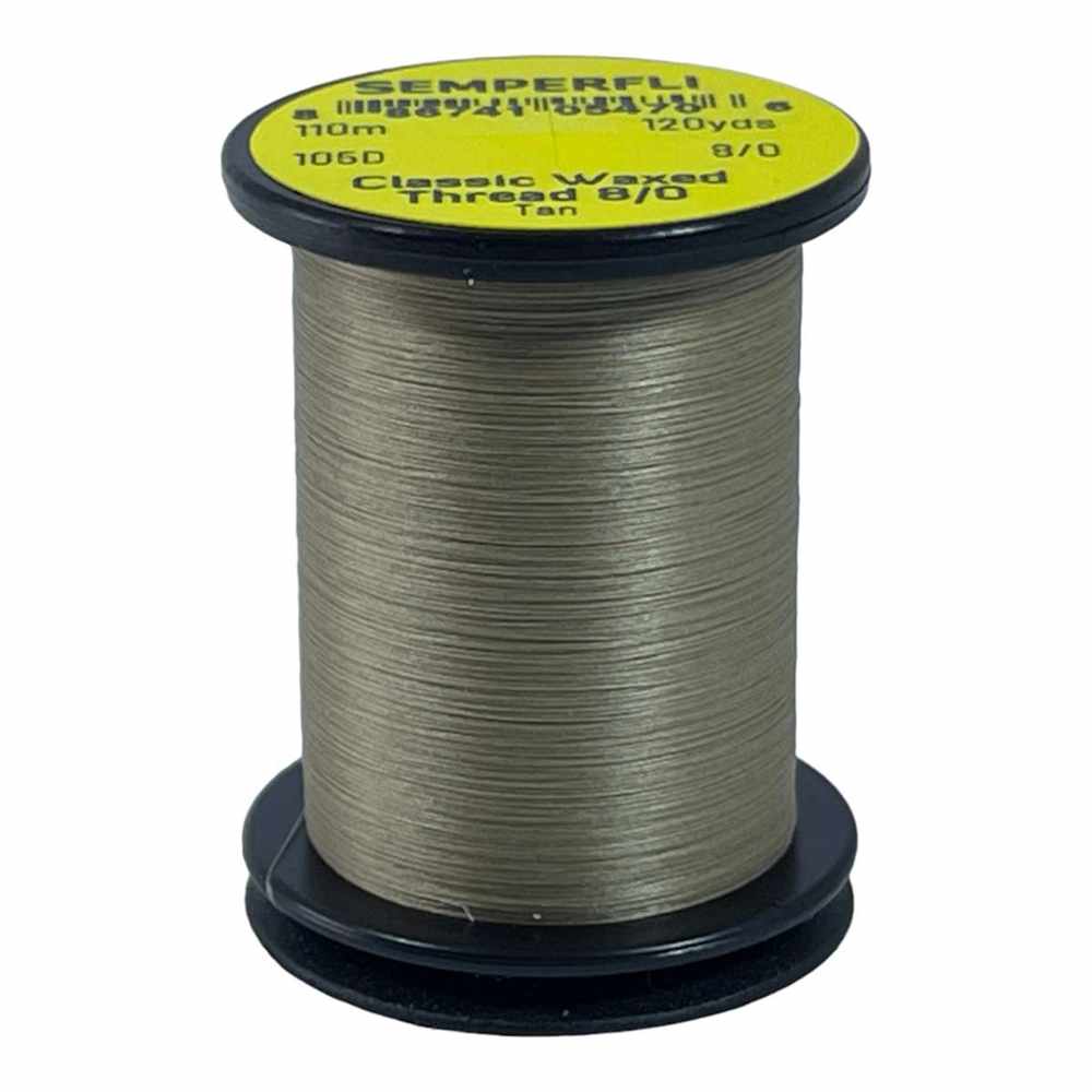 Classic Waxed Thread 8/0 110m (120 Yards) Tan for Fly Tying