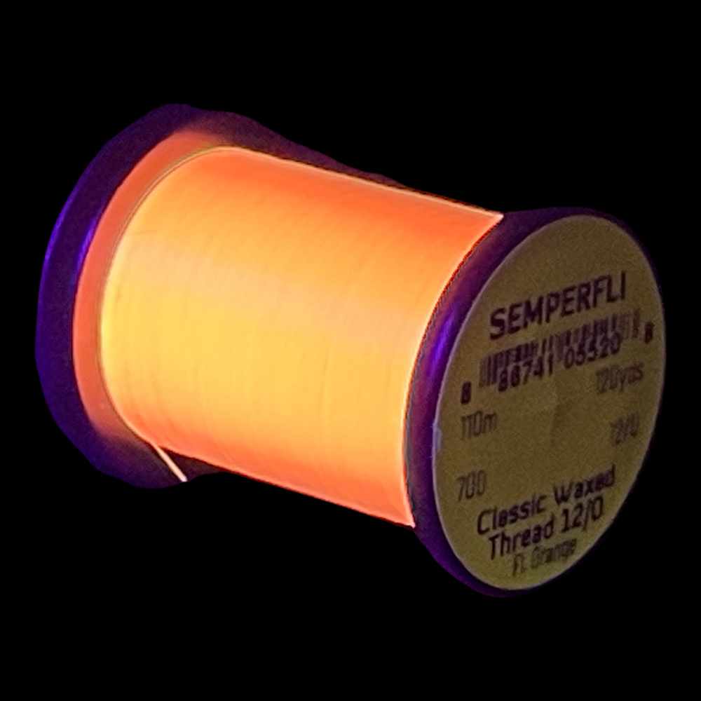 Classic Waxed Thread 12/0 110m (120 Yards) Fl Orange for Fly Tying