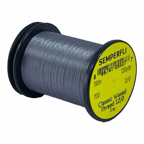Classic Waxed Thread 12/0 110m (120 Yards) Gray for Fly Tying