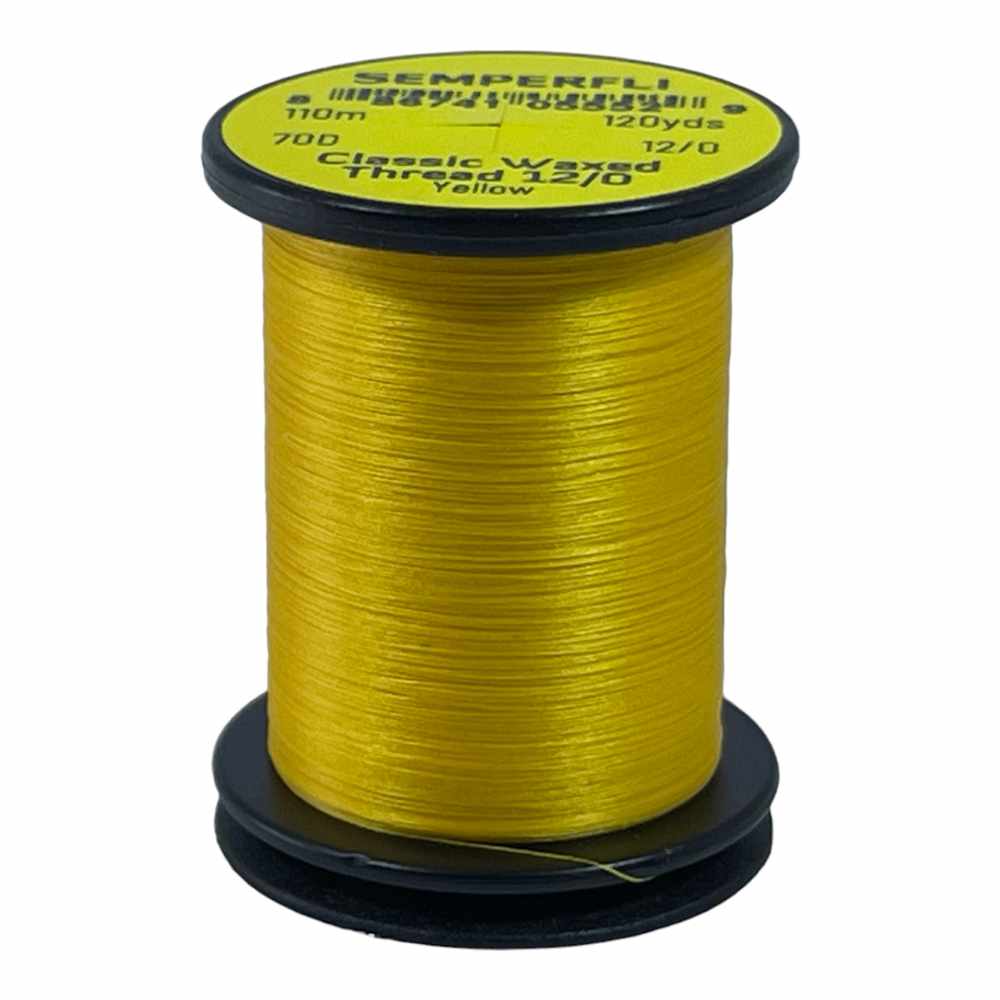 Classic Waxed Thread 12/0 110m (120 Yards) Yellow for Fly Tying from The Essential Fly