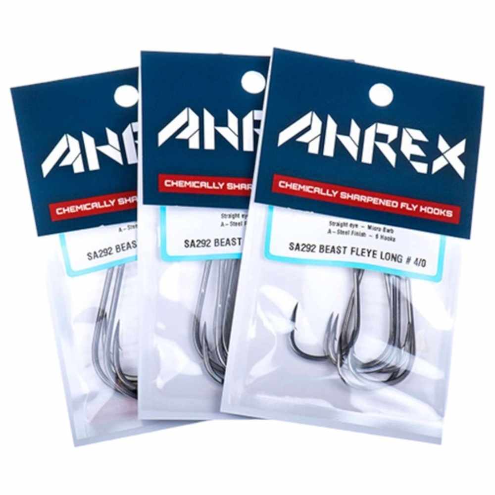 Ahrex SA292 Beast Fleye, Long #8-0 Saltwater Fly Tying Hooks