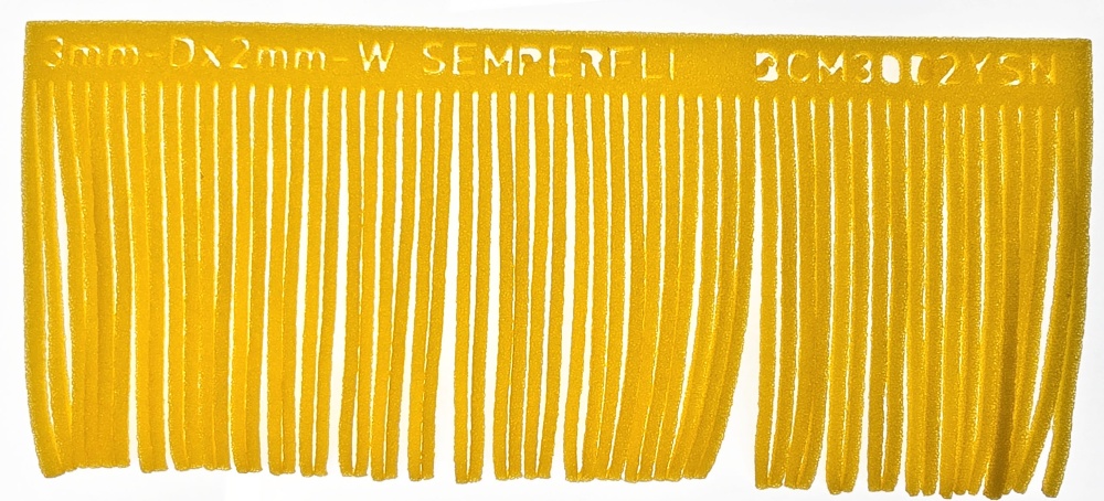 Foam Combs Yellow Sunburst 2mm for Fly Tying from The Essential Fly