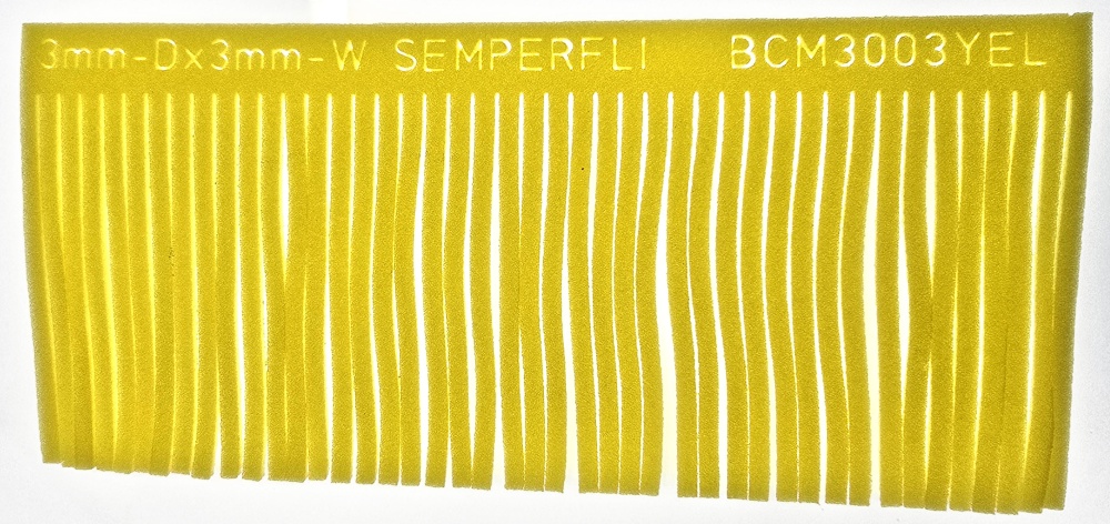 Foam Combs Yellow 3mm for Fly Tying from The Essential Fly