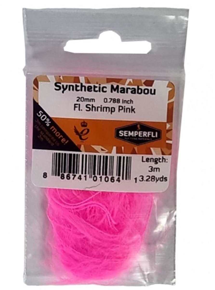 Synthetic Marabou 20mm Fl Shrimp Pink for Fly Tying