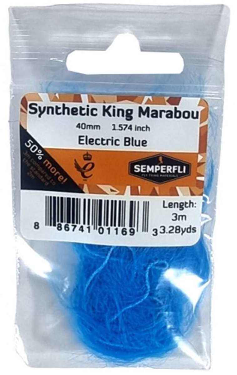 Synthetic King Marabou 40mm Blue for Fly Tying from The Essential Fly