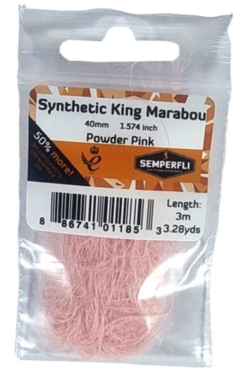 Synthetic King Marabou 40mm Powder Pink for Fly Tying
