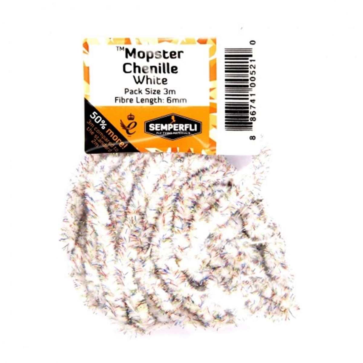 Mopster Mop Chenille 6mm White for Fly Tying from The Essential Fly