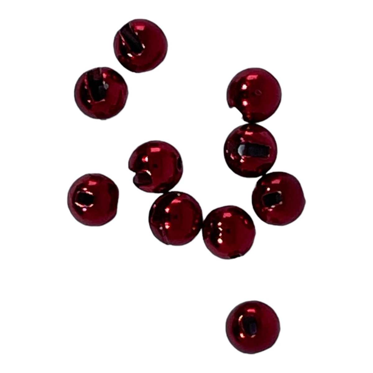 Tungsten Slotted Beads 3.3mm (1/8 inch) Red for Fly Tying