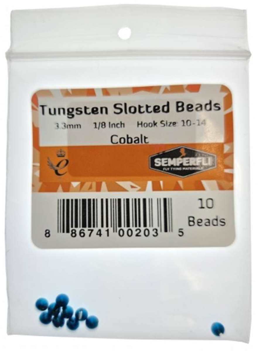 Tungsten Slotted Beads 3.3mm (1/8 inch) Cobalt for Fly Tying