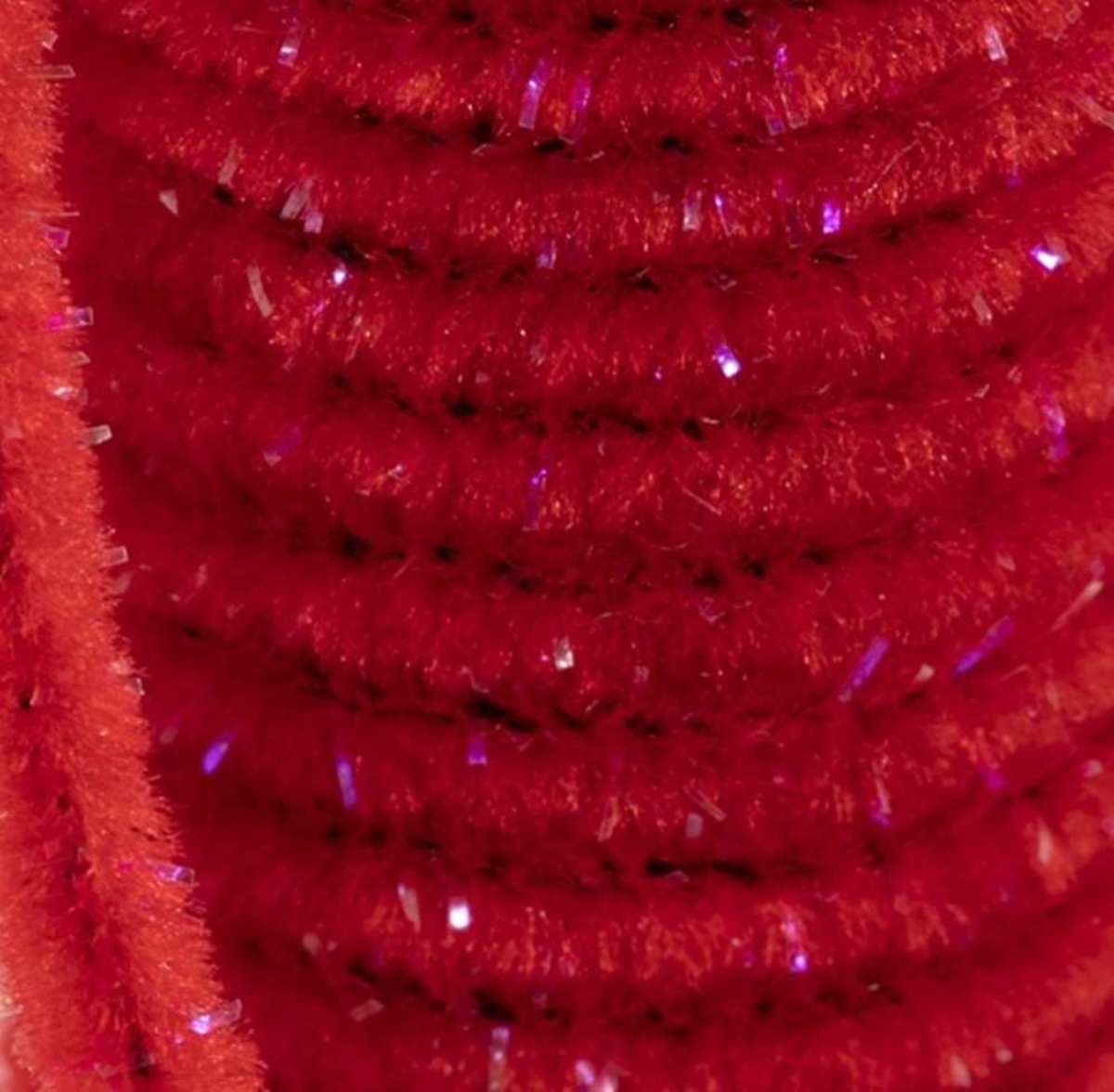 Sparkle Worm Chenille Fl Red for Fly Tying from The Essential Fly