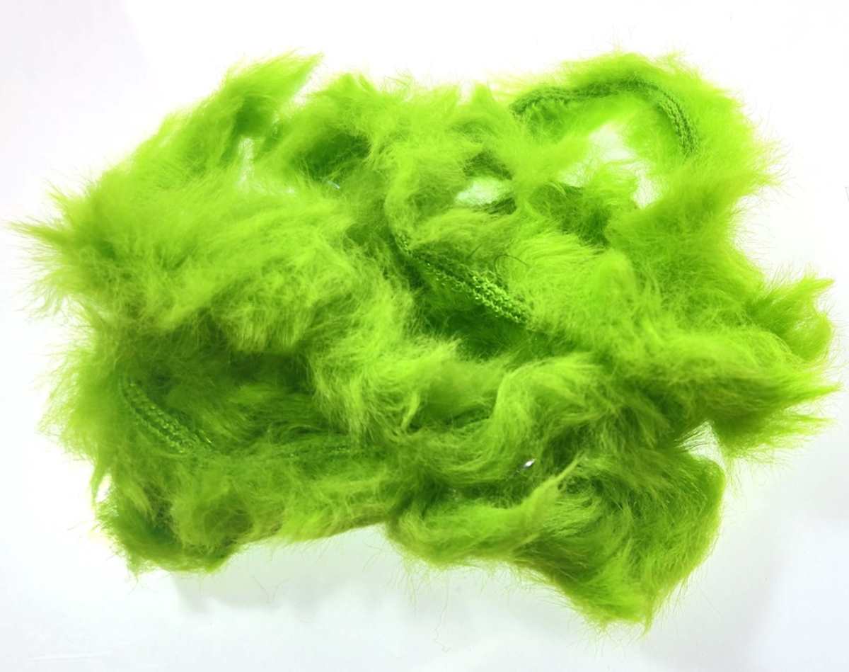 Synthetic Rabbit Zonker Strips Fl Green for Fly Tying