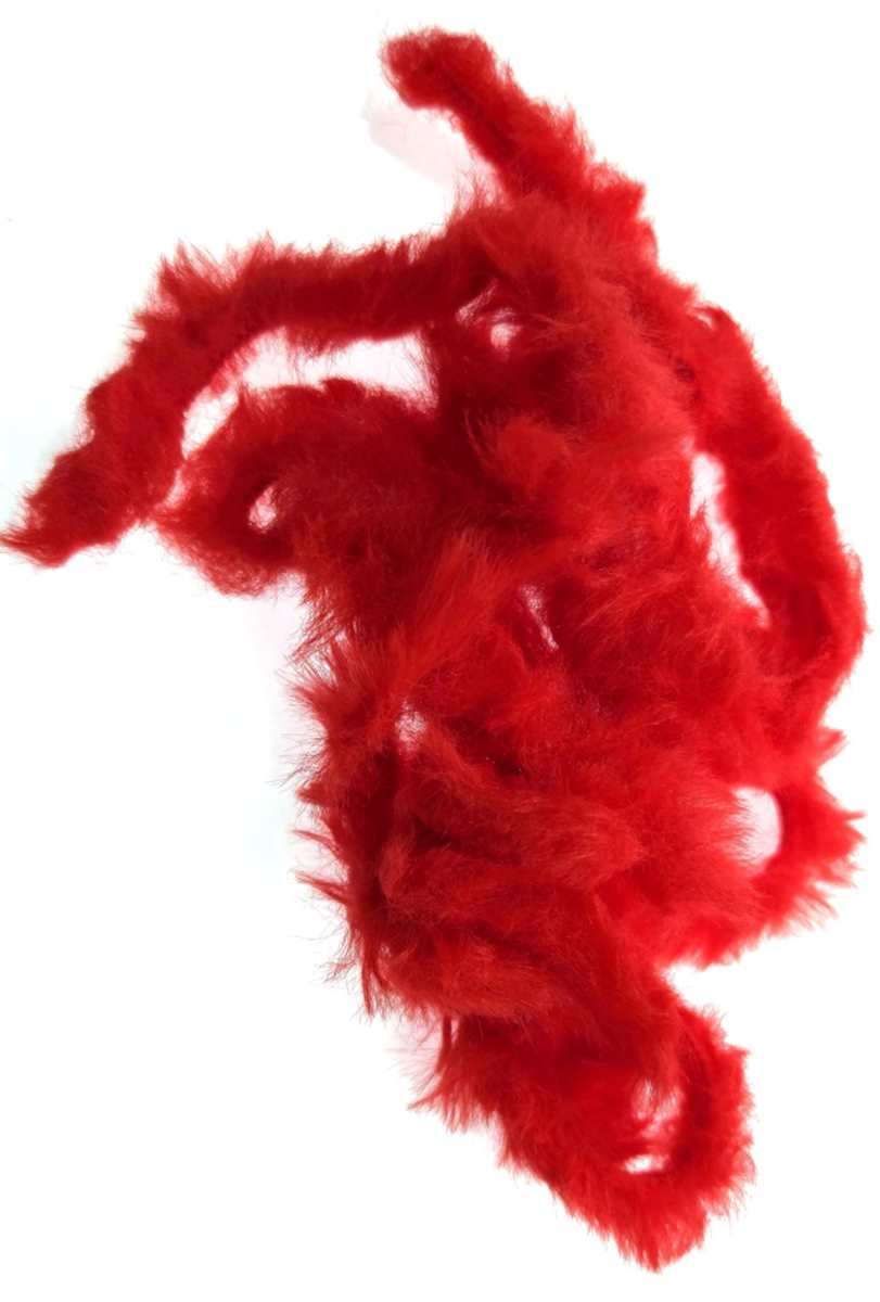 Synthetic Rabbit Zonker Strips Fl Red for Fly Tying