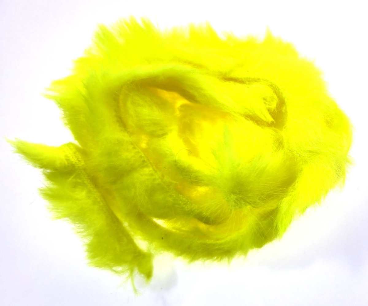 Synthetic Rabbit Zonker Strips Fl Yellow for Fly Tying