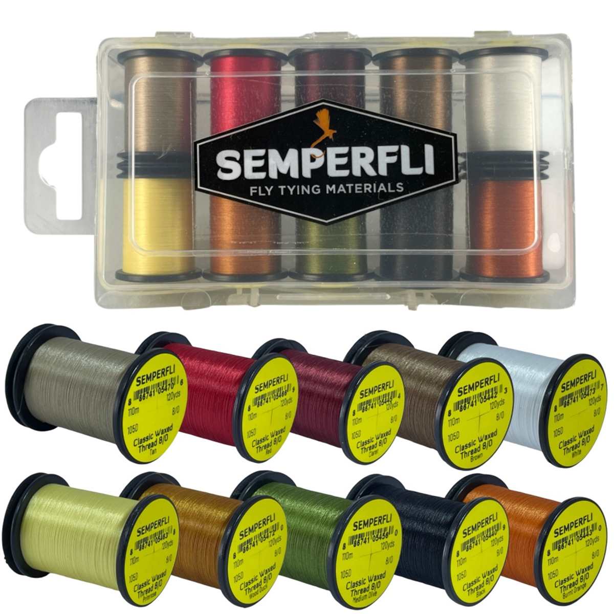 Classic Waxed Thread 8/0 110m Naturals Collection for Fly Tying