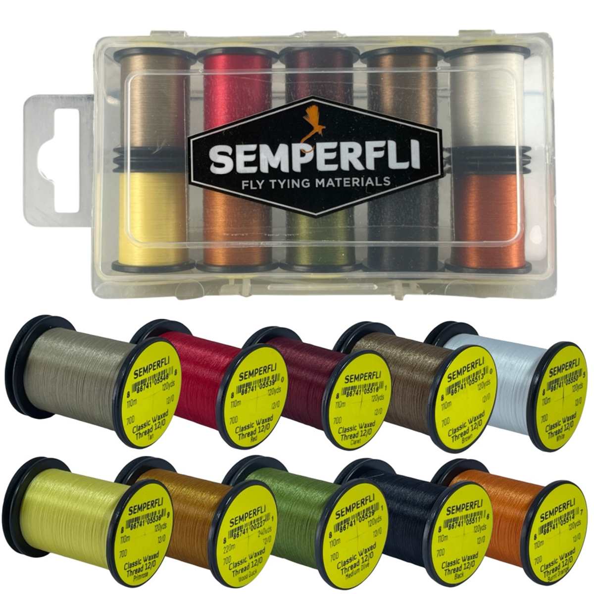 Classic Waxed Thread 12/0 110m Naturals Collection for Fly Tying