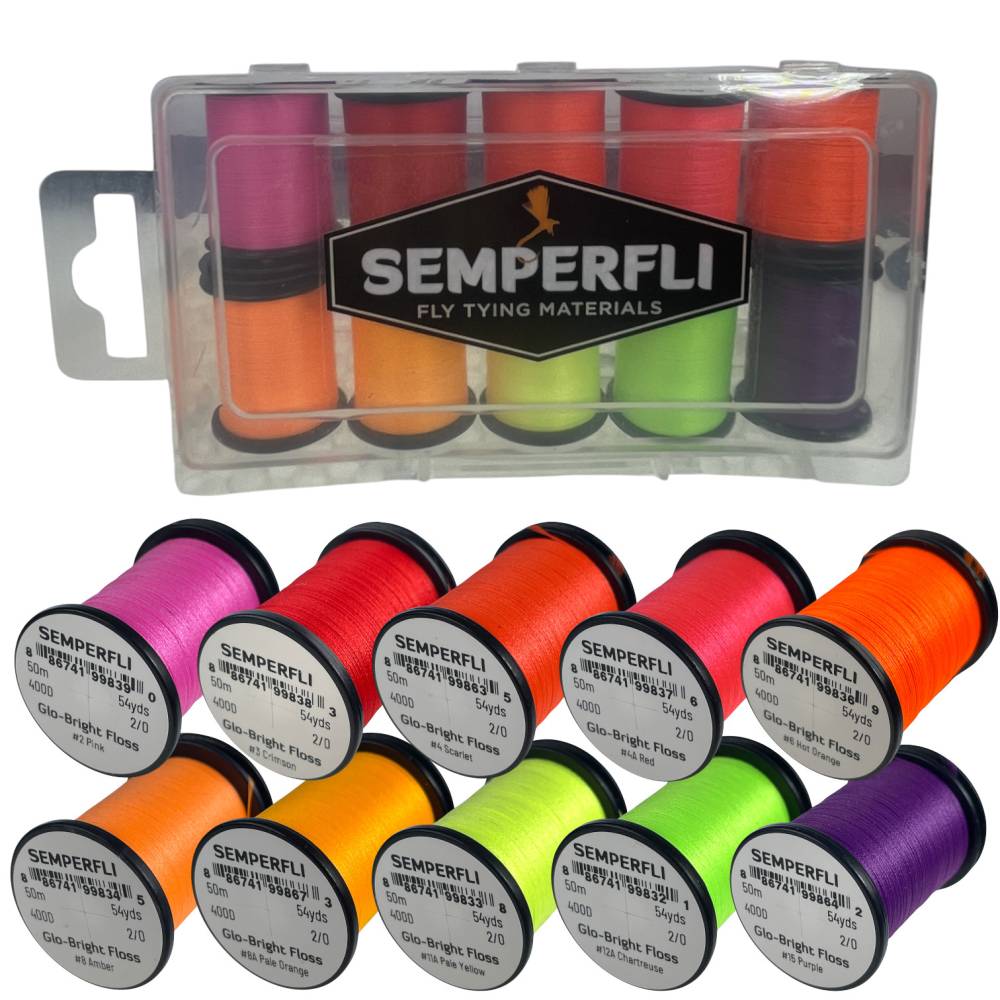 Glo-Bright Floss Collection for Fly Tying from The Essential Fly