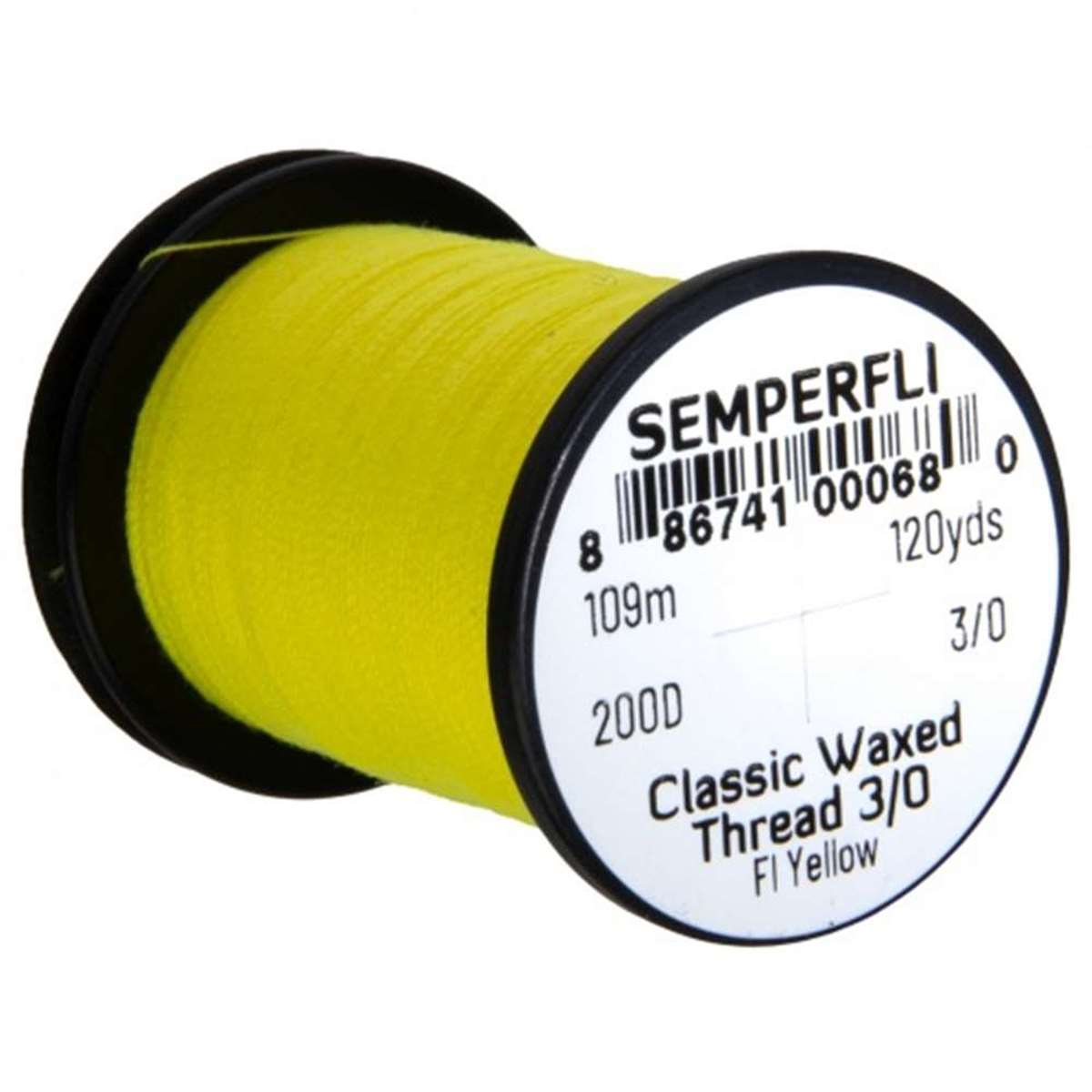 Classic Waxed Thread 3/0 120 Yards Fl Yellow for Fly Tying