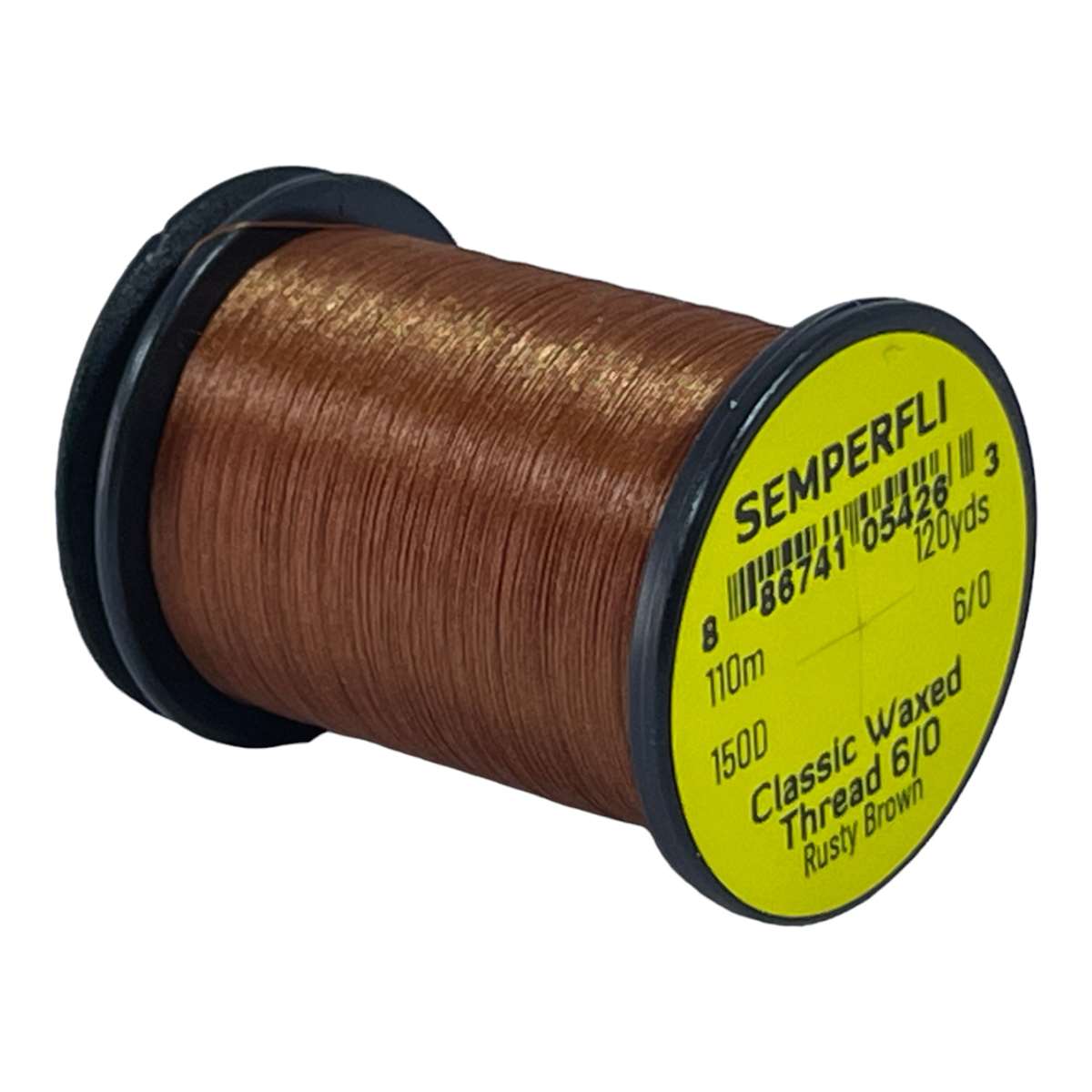 Classic Waxed Thread 6/0 110m (120 Yards) Rusty Brown for Fly Tying