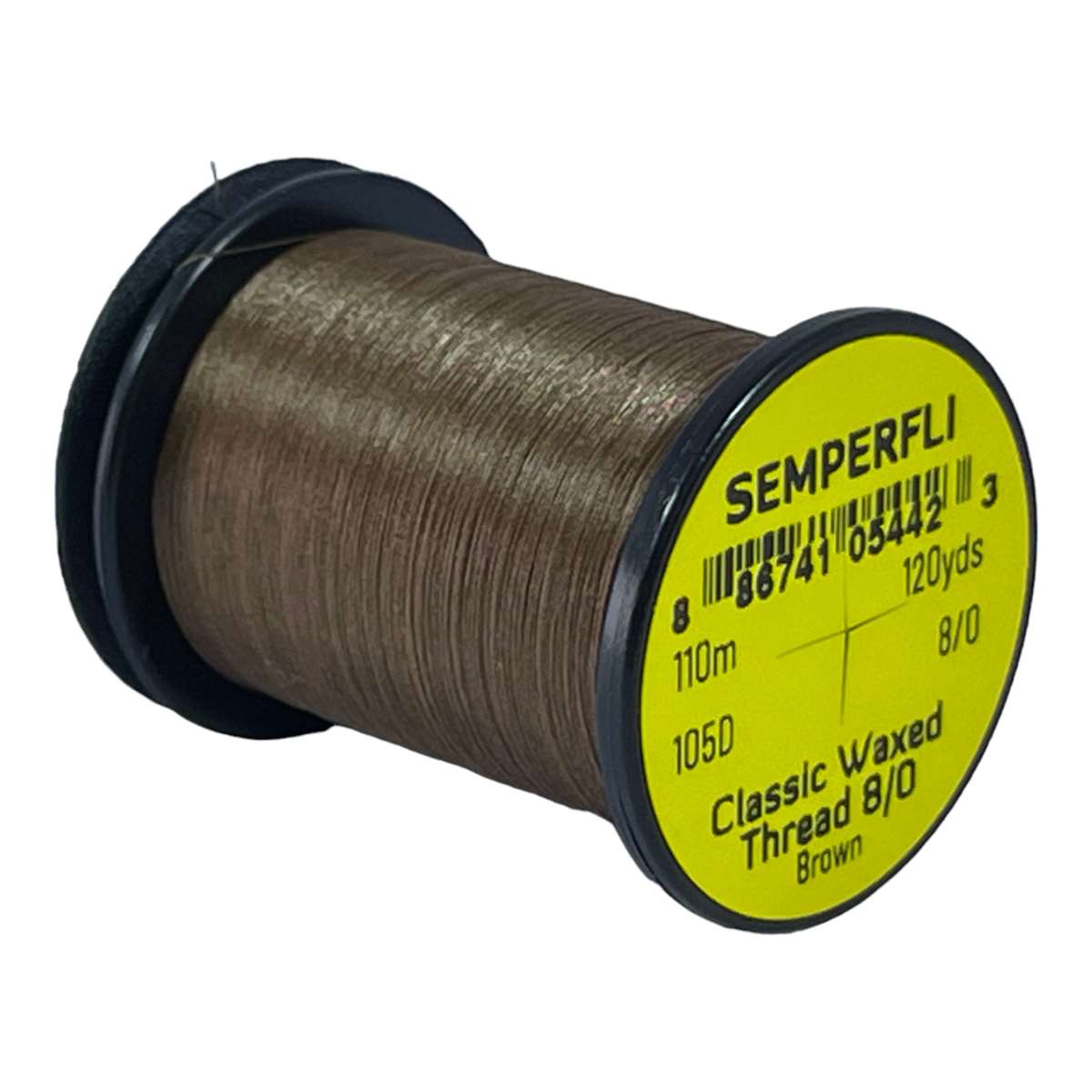 Classic Waxed Thread 8/0 110m (120 Yards) Brown for Fly Tying