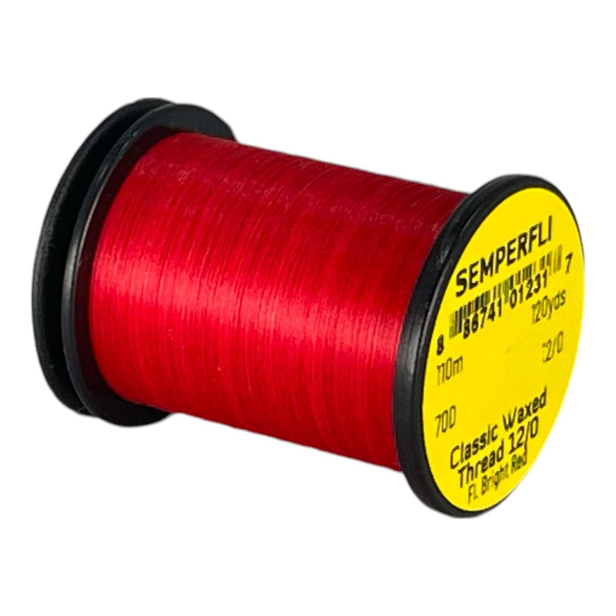 ClassicWaxedThread12/0110m(120Yards)FlBrightRedforFlyTying