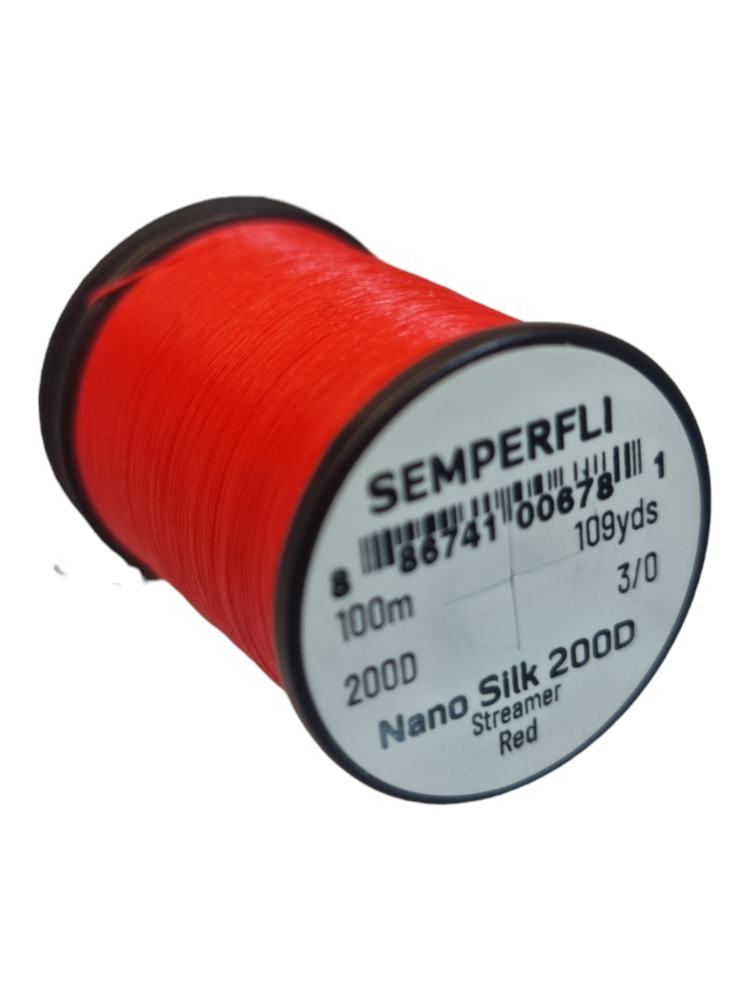 Nano Silk Streamer 200D Red for Fly Tying from The Essential Fly