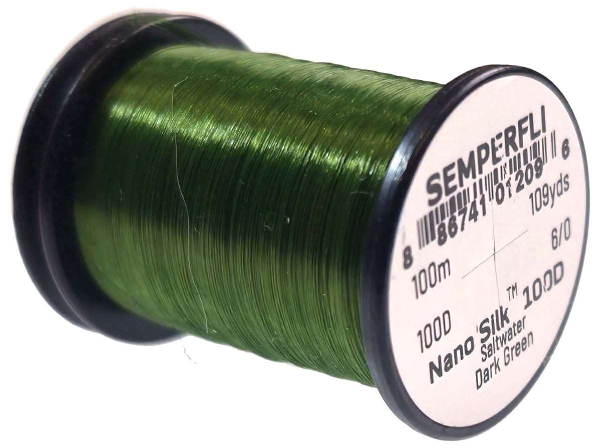 Nano Silk Saltwater 100D Dark Green for Fly Tying|The Essential Fly
