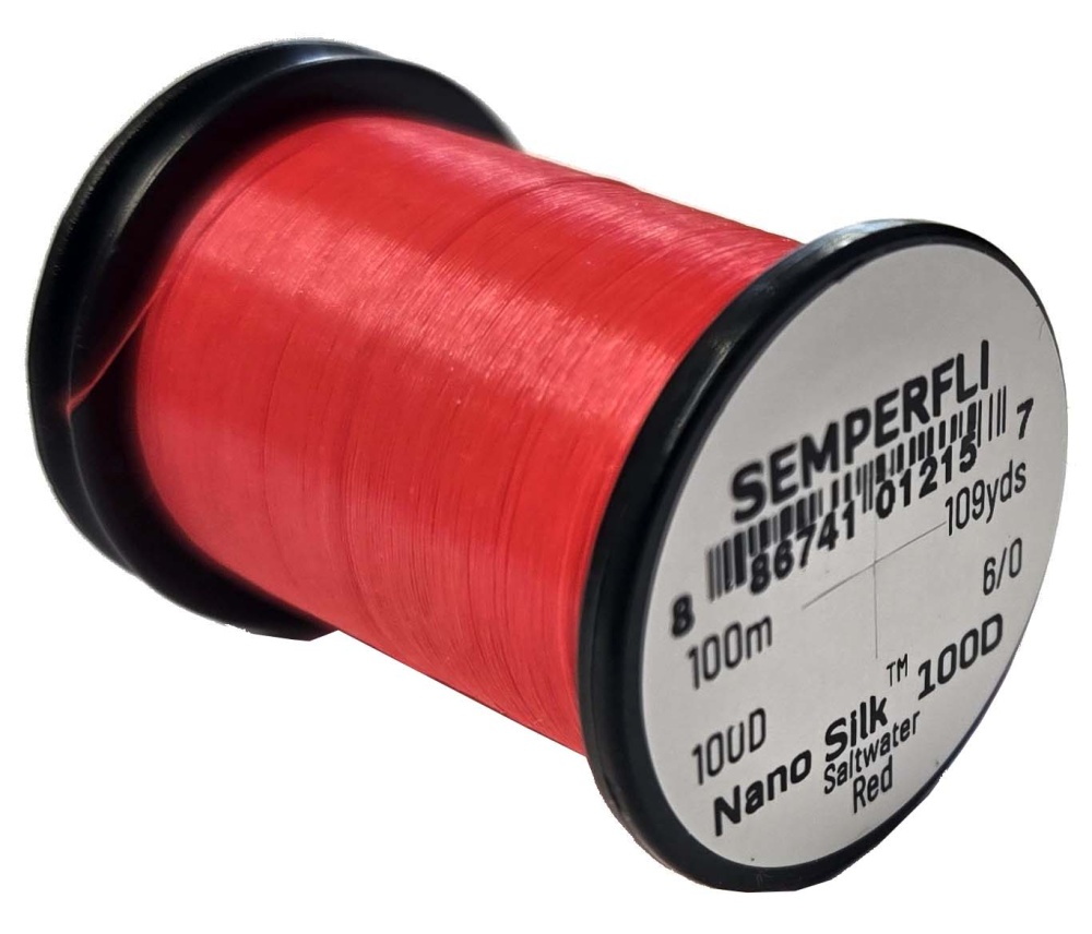 Nano Silk Saltwater 100D Red for Fly Tying from The Essential Fly