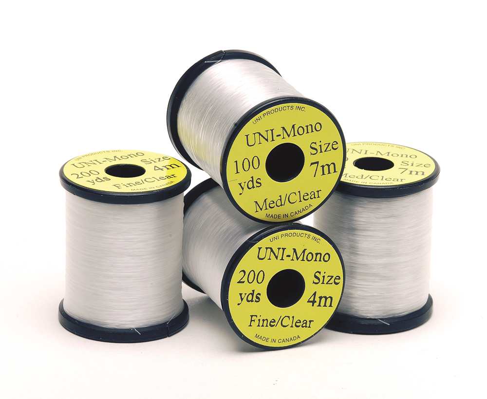 Uni Mono Clear Tying Thread Medium Clear (Pack 20 Spools) Fly Tying ...