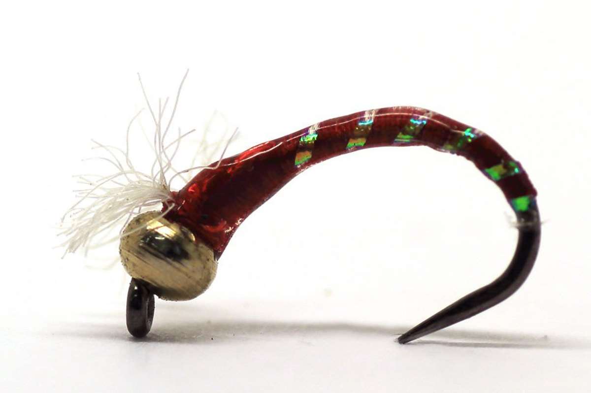 Barbless 3D Glass Epoxy Beadhead Red Fishing Flies
