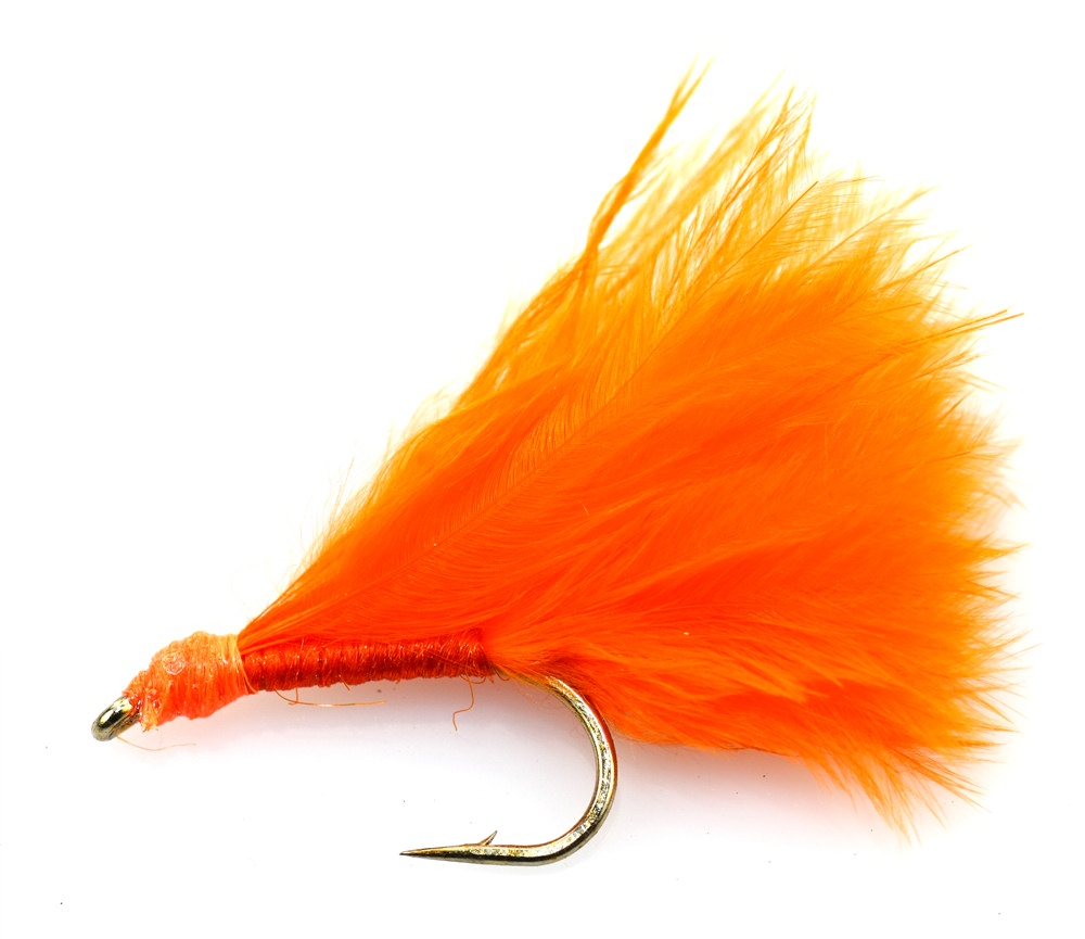 Sale - The Essential Fly Orange Hot Tail Mini Lure Fishing Fly Size 10