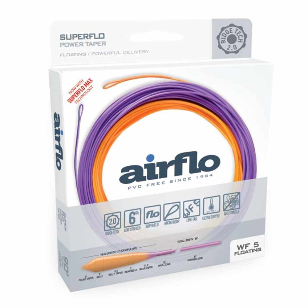 Airflo Superflo Max Ridge 2.0 Power Taper Floating Sunburst/Purple Wf8 ...
