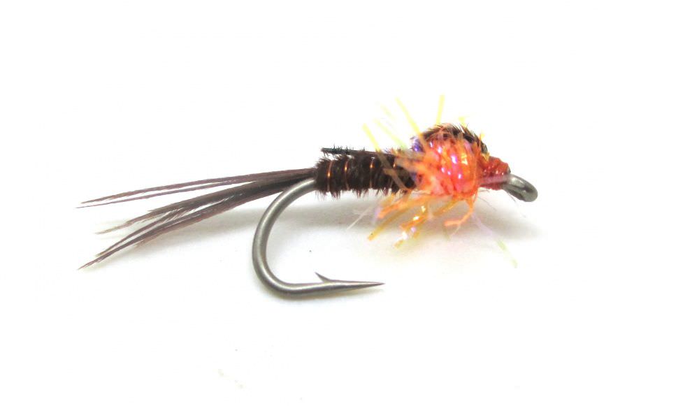 Sandys Straggle Pheasant Tail Fl Orange Fishing Flies
