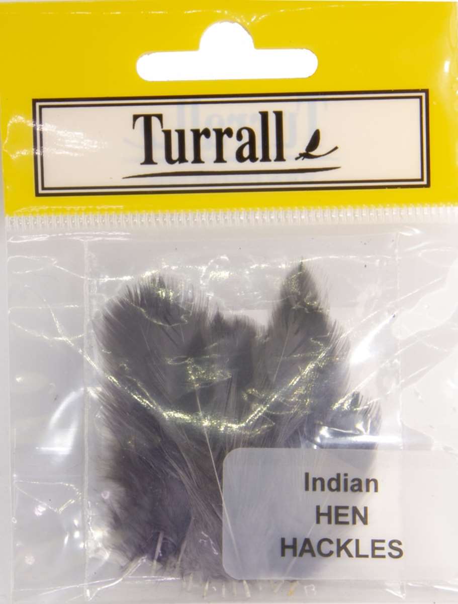 Turrall Indian Hen Hackles Select 30 Feathers Blue Dun for Fly Tying